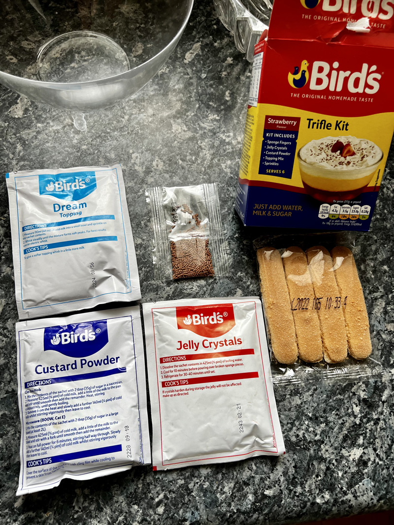 Trifle kit Bird's - Chez Becky et Liz, Blog de cuisine anglaise